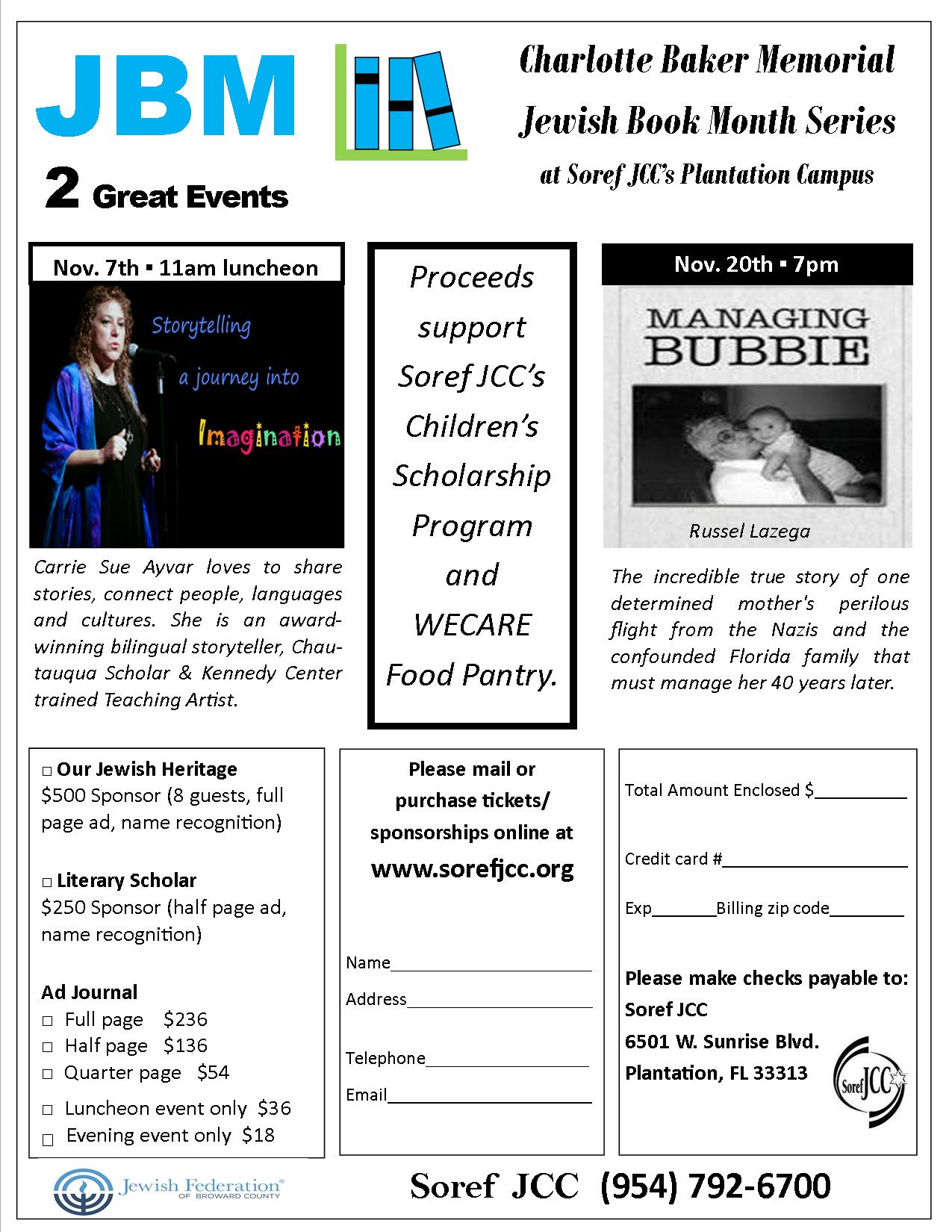 Soref JCC - Jewish Book Month Series