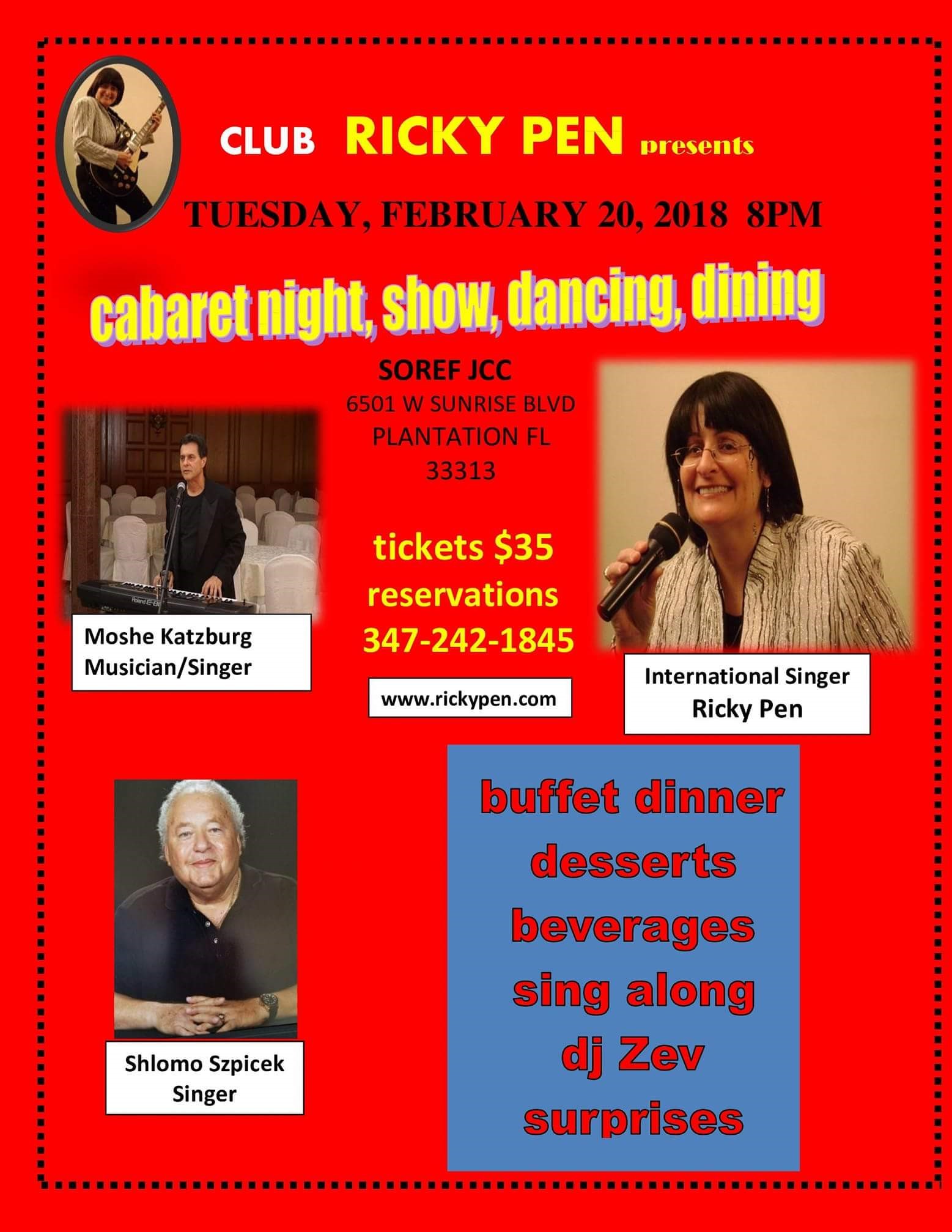 Soref JCC - Club Ricky Pen Returns to Soref Hall